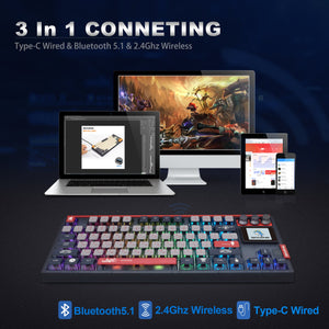 Glacier Skyloong GK87 Pro Wireless/Wired Mechanical Keyboard ...